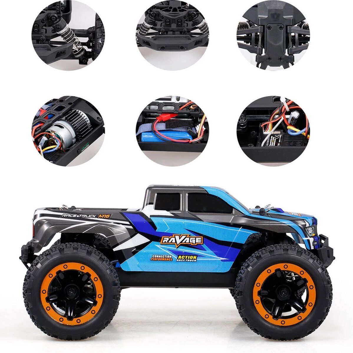 HBX 16889A Pro Brushless LiPo Truck FULLY UPGRADED 4WD 1/16 Truck