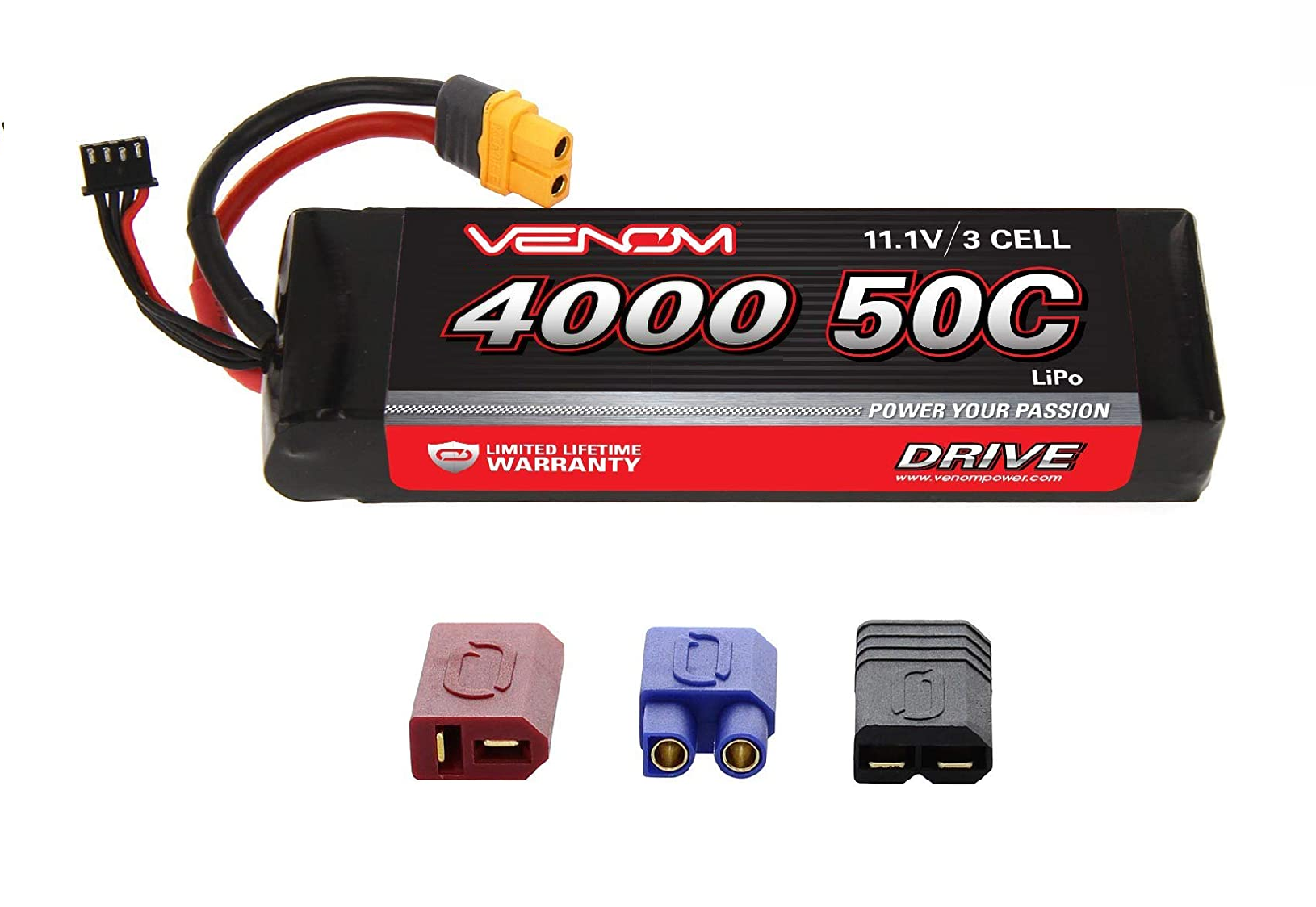 Venom 11.1v 3S 4000 mAh LiPo Rechargeable Battery Pack with Uni Plug S