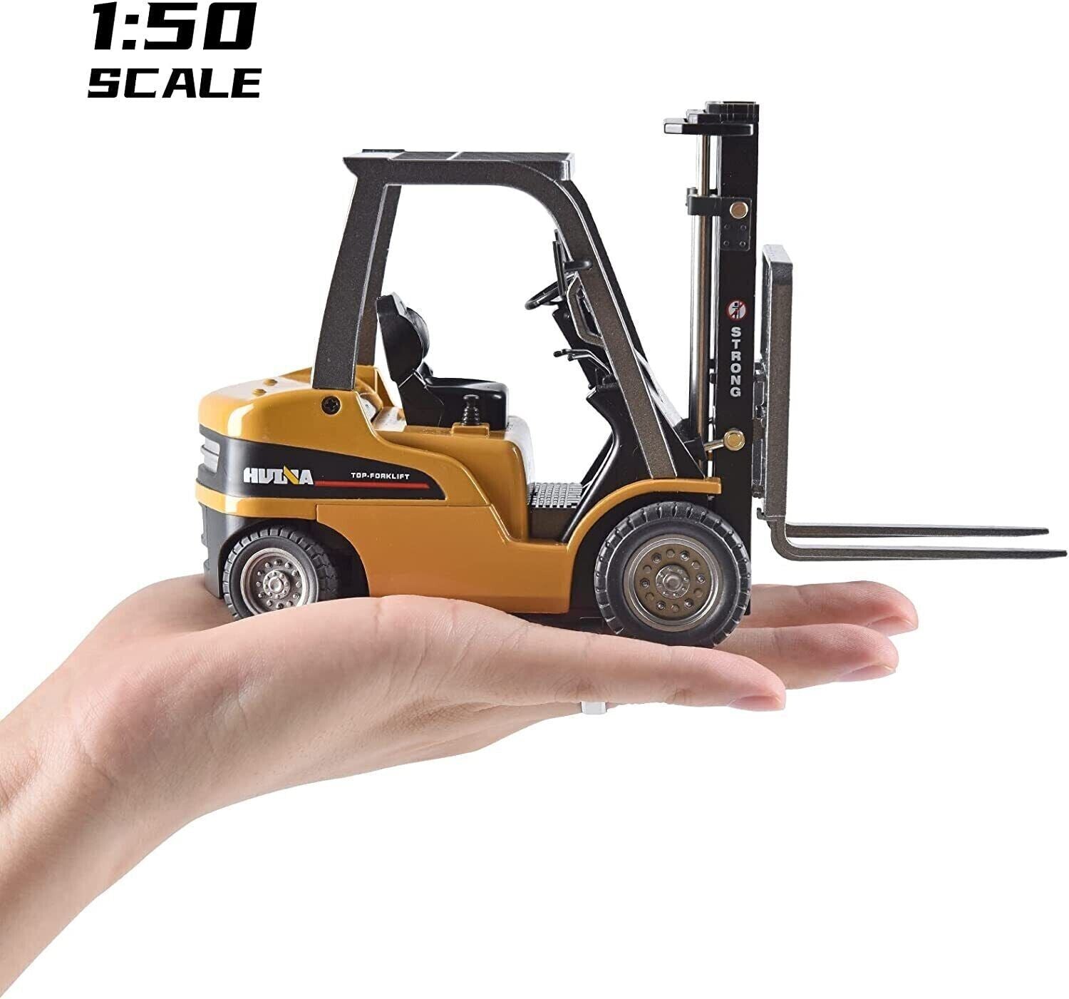 Huina Metal Forklift Truck 1:50 Alloy Engineering Construction Model 1